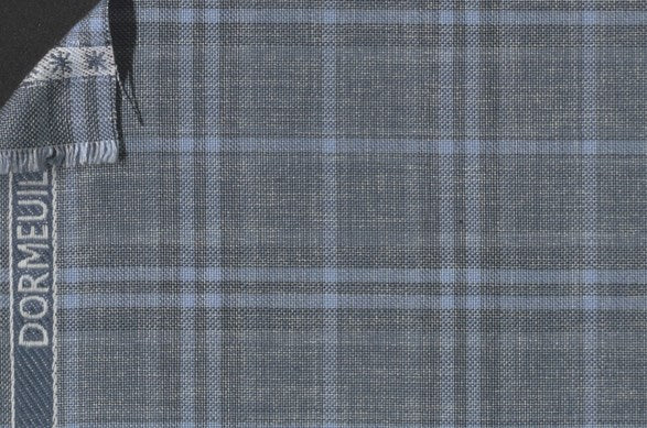 Blue Check 55% Wool 45% Silk (Ref-880116) – Dormeuil